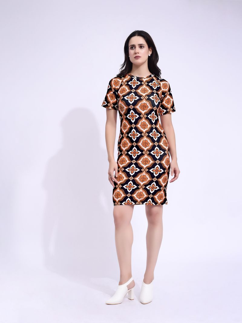 Women's Black Bodycon Mini Short Sleeve Dress – Purvaja